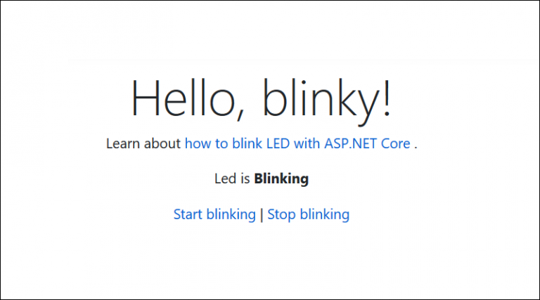 Building ASP.NET Core "Hello, blinky" IoT application